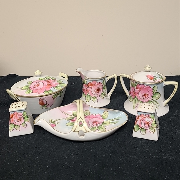 Nippon | Dining | Vintage Hand Painted Nippon Floral Pink Rose 6 Piece ...
